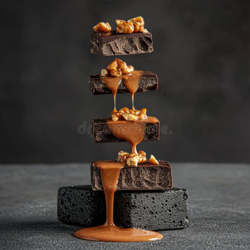 A Chocolate Bar with a Textured Surface Surrounded by Cocoa Beans and a ...