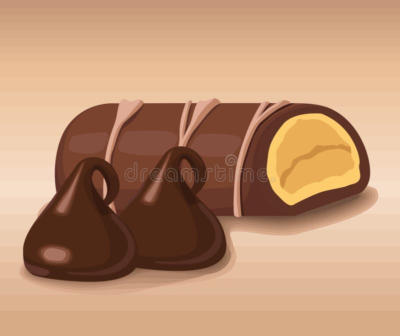 Chocolate bar and truffles stock vector. Illustration of candies ...
