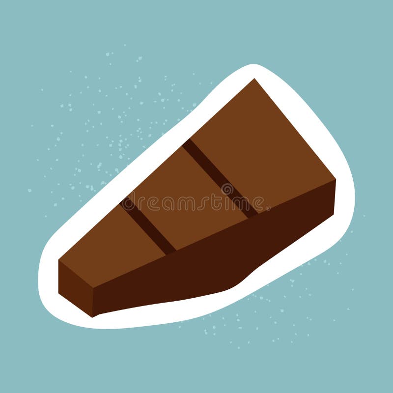 Chocolate Bar Vector Doodle Sticker. Isolated Dark Chocolate Icon on ...