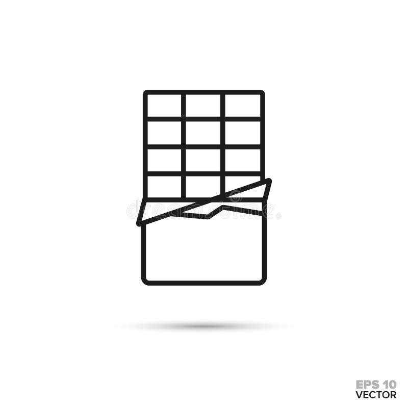 Chocolate Bar Vector Line Icon Stock Vector - Illustration of flat ...