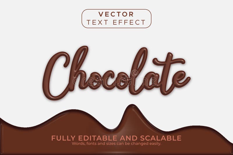 Chocolate Bar Vector Text Effect. Stock Vector - Illustration of design ...