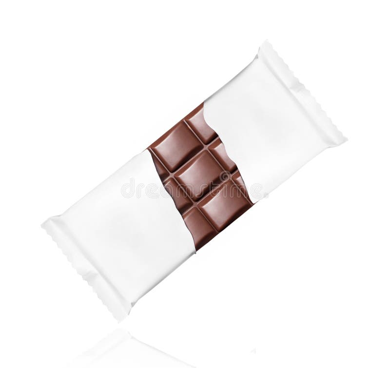 Chocolate Bar in the Wrapper, Isolated on a White Background Stock ...
