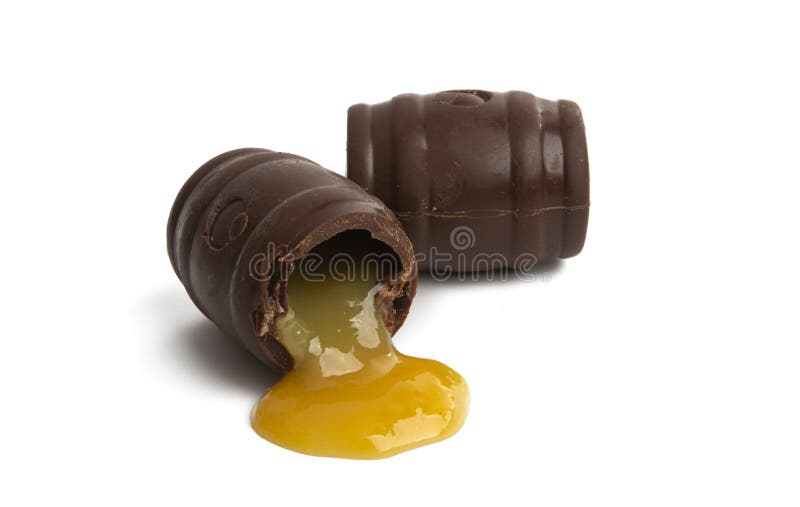 Chocolate Barrels with Liquor Stock Photo - Image of food, christmas ...
