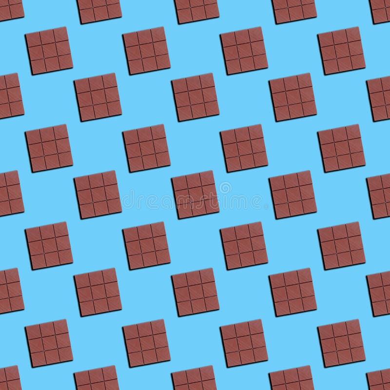Chocolate Bars on Blue Background. Seamless Patterns Stock Image ...