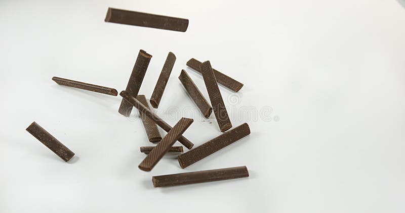 Chocolate Bars Falling on White Background Stock Image - Image of shot ...