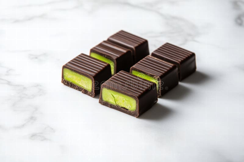 Delicious Chocolate Bars Filled with Rich Pistachio Paste Showcased on ...