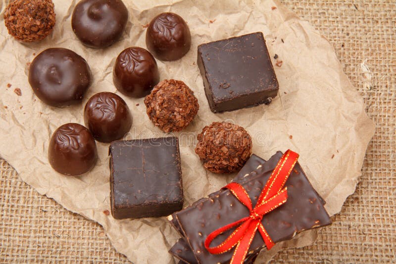 Chocolate Bars with Nuts and Chocolate Candies Rectangular Shape Stock ...