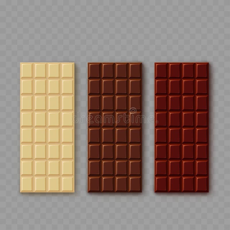 Chocolate Bars Variety - White, Milk, and Dark - Vector Stock Vector ...
