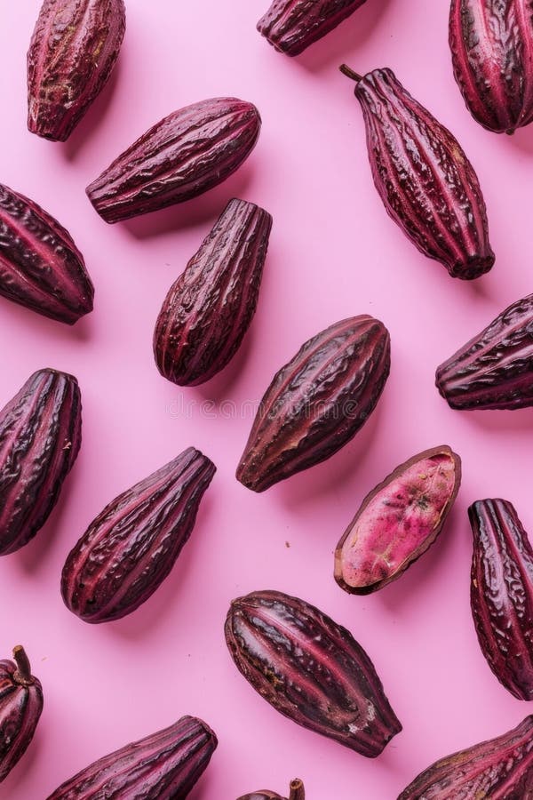 Chocolate Beans on Pink Surface Stock Photo - Image of creative, food ...