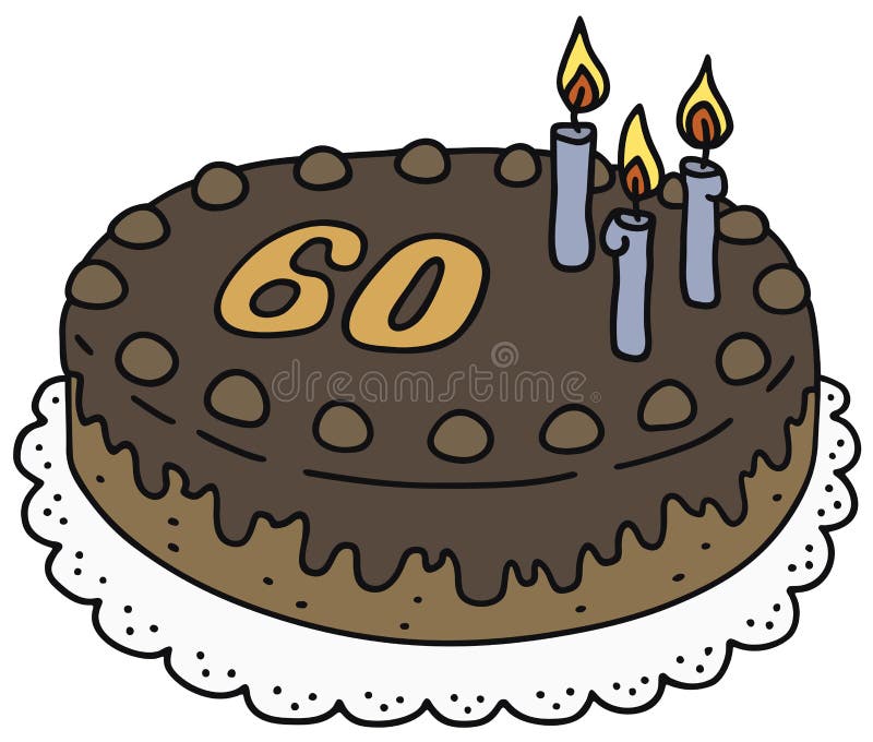 Chocolate birthday cake stock vector. Illustration of feast - 51766885