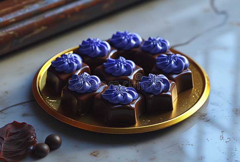 Chocolate Birthday Cake on a Plate Animated Sequence Stock Illustration ...