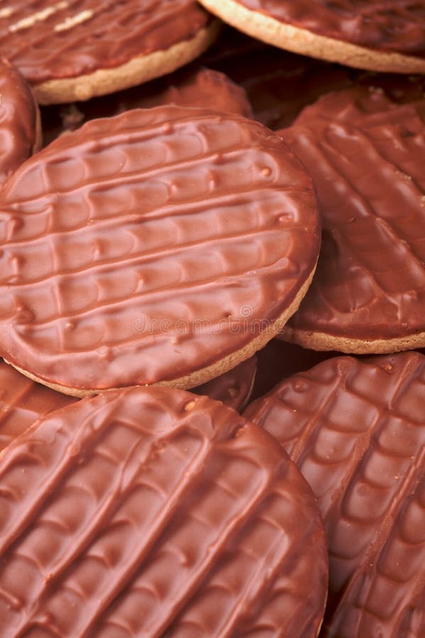 Chocolate Biscuits Plus Raisins, Round in Shape with a Rough Texture ...