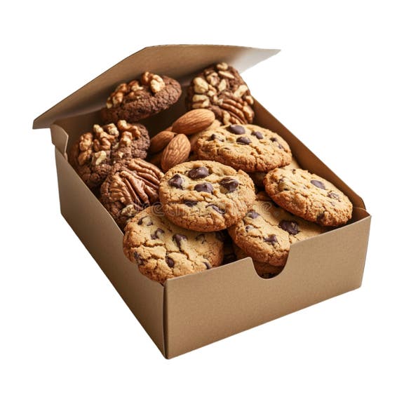 Chocolate Biscuits in a Box or Container on Transparent Background - Ai ...