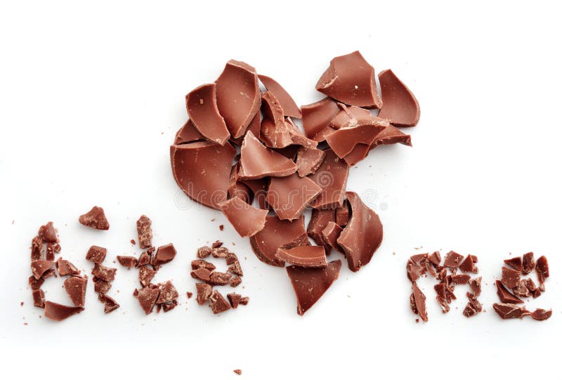 Chocolate bite me heart stock image. Image of eating - 20683911
