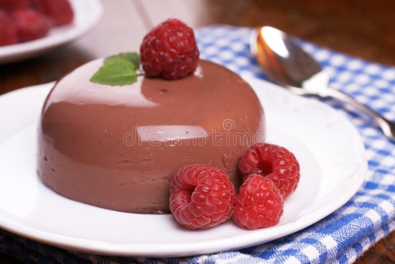 Chocolate blancmange stock image. Image of sweets, delicious - 9340603