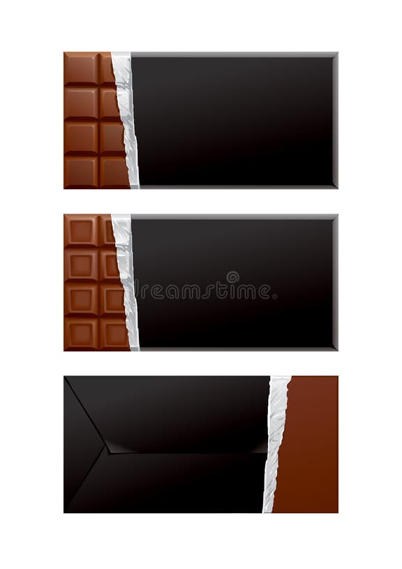 Chocolate Blank Package. Black Wrapper Stock Vector - Illustration of ...