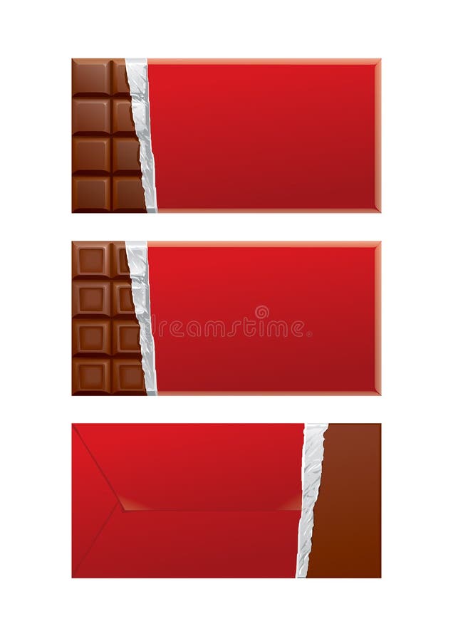 Chocolate Blank Package. Red Wrapper Stock Vector - Illustration of ...
