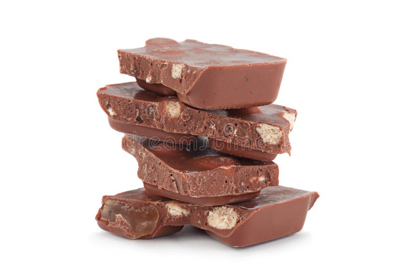 Chocolate block on white stock photo. Image of snack - 68777314