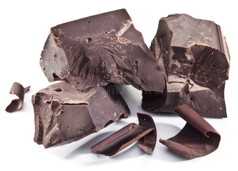 Chocolate Blocks Isolated on a White. Stock Image - Image of temptation ...