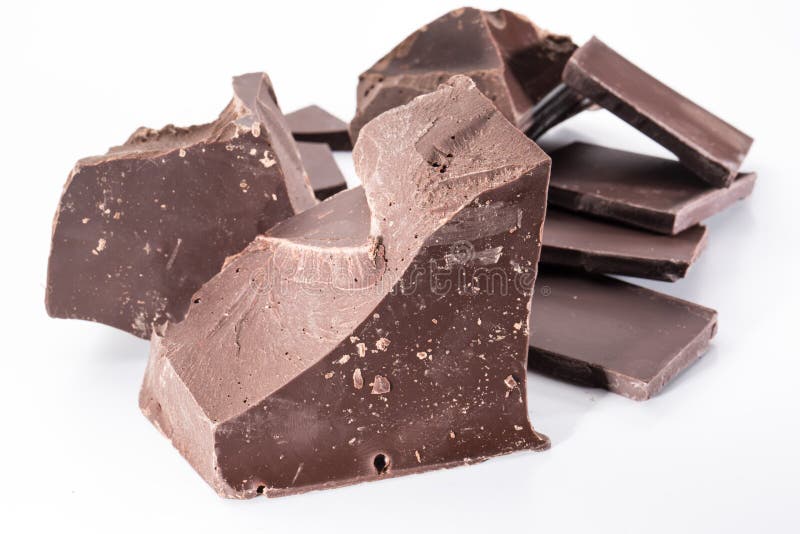 Chocolate Blocks and Pieces of Chocolate Bar. Stock Photo - Image of ...