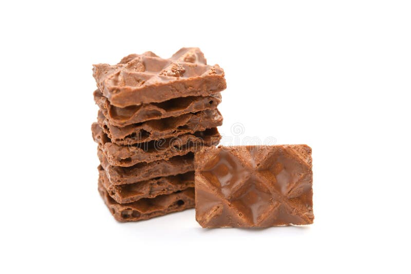 Chocolate Blocks with Vanilla Flavor Ice Cream Inside Starts Melting on ...