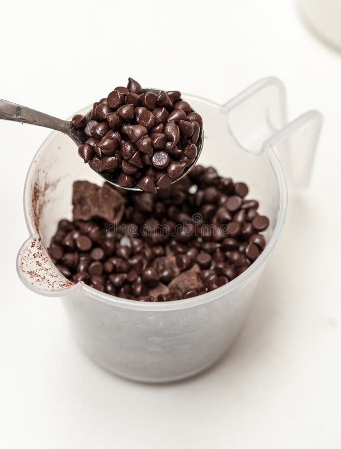 Chocolate in Bowl Preparing for Bakery Stock Photo - Image of sweet ...