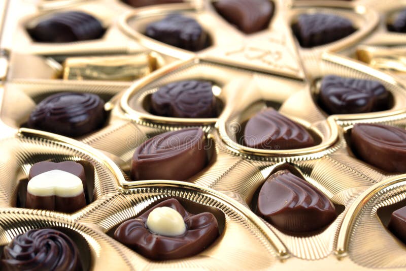 Chocolate in box close up stock image. Image of macro - 11170751