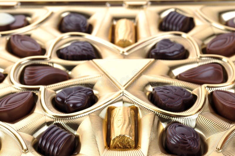 Chocolate in box close up stock image. Image of objects - 11170753