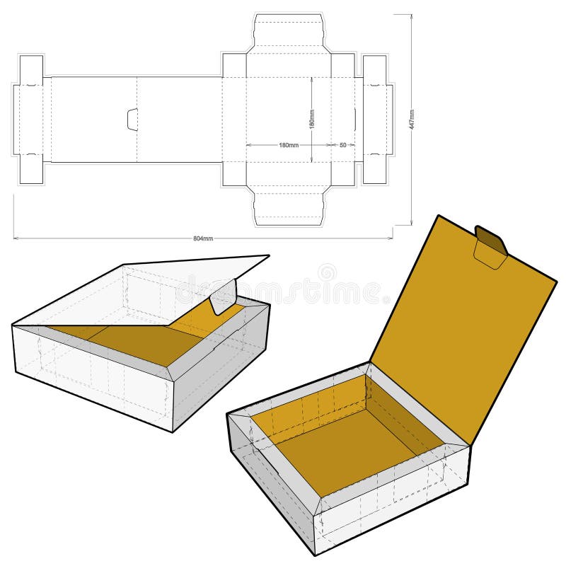 Chocolate Box and Die-cut Pattern. Stock Illustration - Illustration of ...