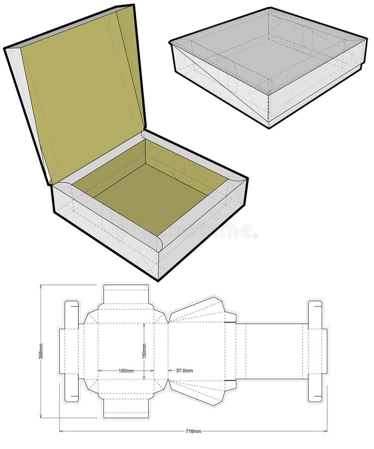 Chocolate Box and Die-cut Pattern. Stock Illustration - Illustration of ...