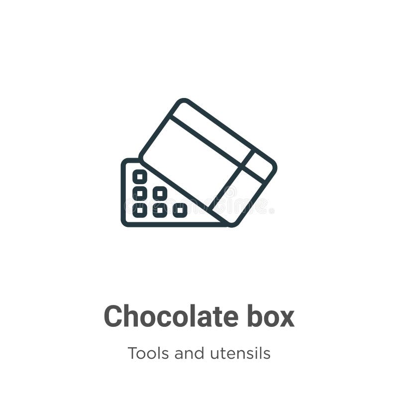 Chocolate Box Outline Vector Icon. Thin Line Black Chocolate Box Icon ...
