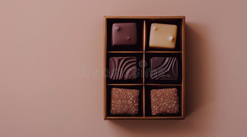 Chocolate Box with Single Pieces of Chocolate Stock Illustration ...