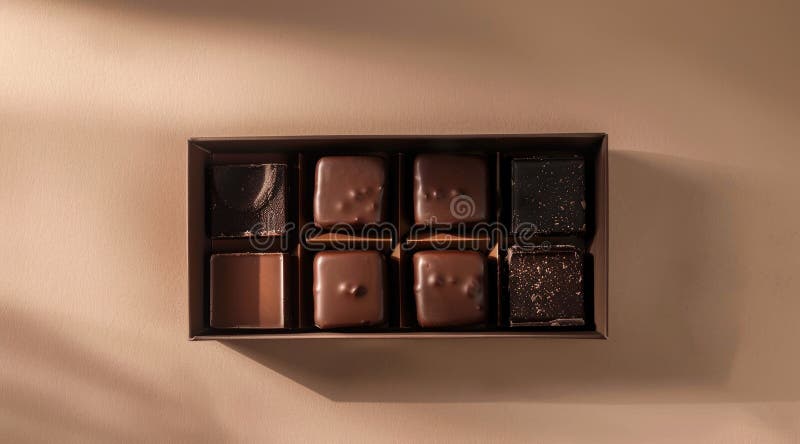 Chocolate Box with Single Pieces of Chocolate Stock Illustration ...
