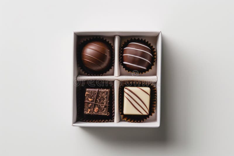 Chocolate Box with Single Pieces of Chocolate Stock Illustration ...