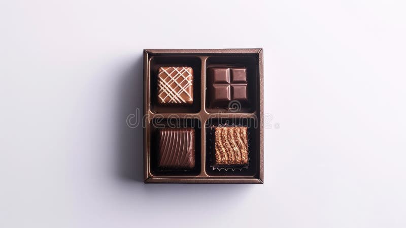 Chocolate Box with Single Pieces of Chocolate Stock Illustration ...