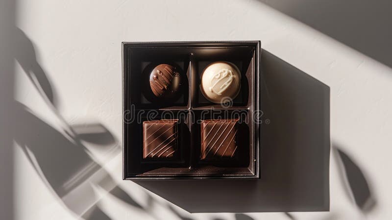 Chocolate Box with Single Pieces of Chocolate Stock Illustration ...