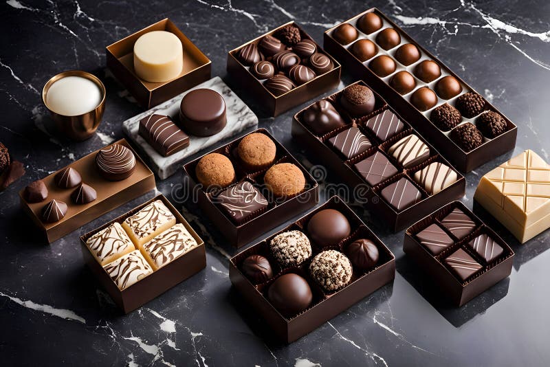 The Chocolate Boxes Range from Milk To Dark, with Various Shapes and ...