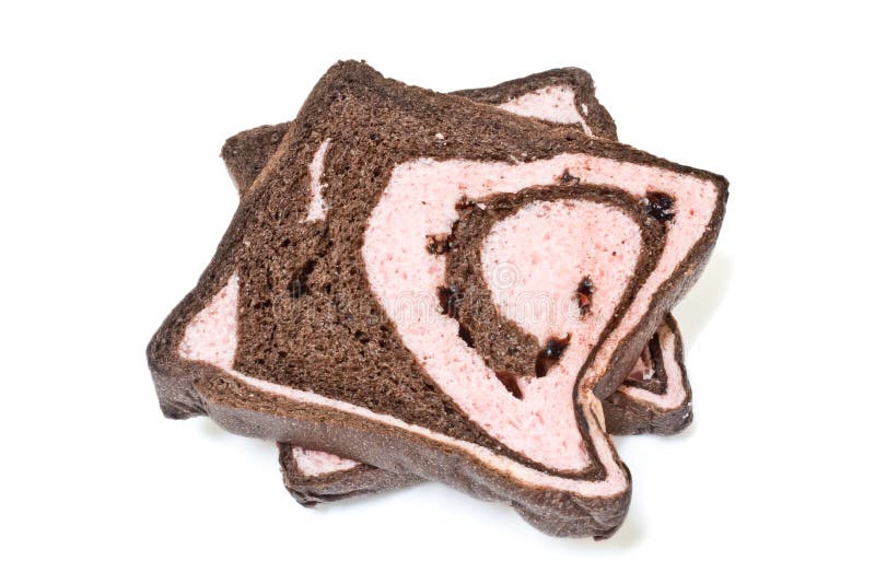 Chocolate Bread, Mix Strawberry Stock Image - Image of piece, white ...