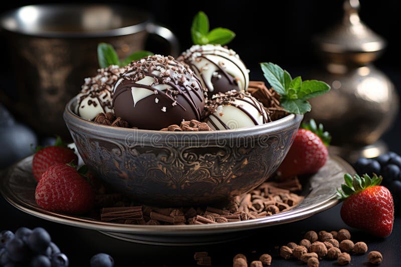 Chocolate Brigadeiro Ganache Chocolate Chocola Stock Illustration ...