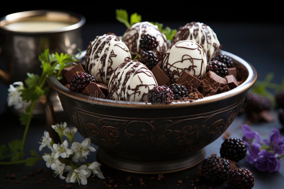 Chocolate Brigadeiro Ganache Chocolate Chocola Stock Illustration ...