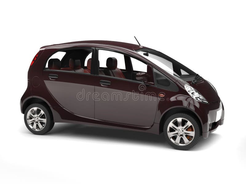 Chocolate Brown Modern Compact Car Stock Illustration - Illustration of ...