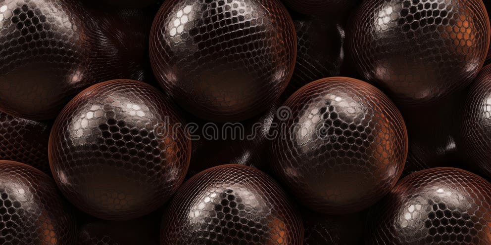 Chocolate Brown Spherical Carbon Textures with Deep, Glossy Patterns. a ...