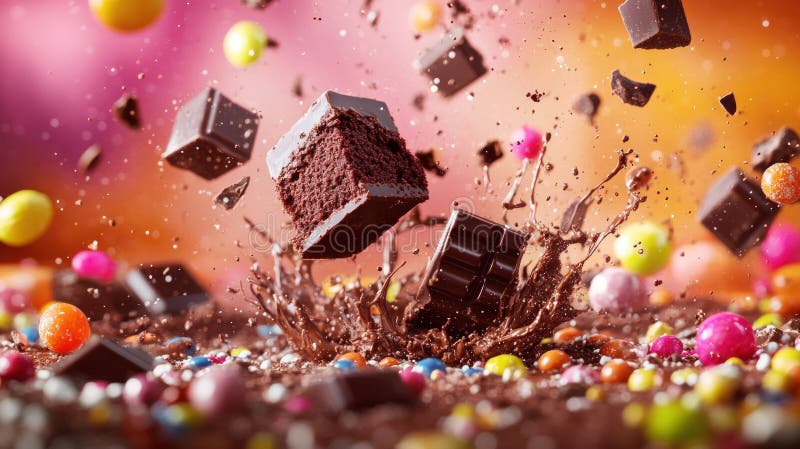 Chocolate and Brownie Explosion Stock Illustration - Illustration of ...