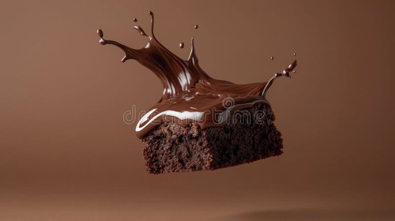 Chocolate Brownie Melting Splash Stock Photos - Free & Royalty-Free ...