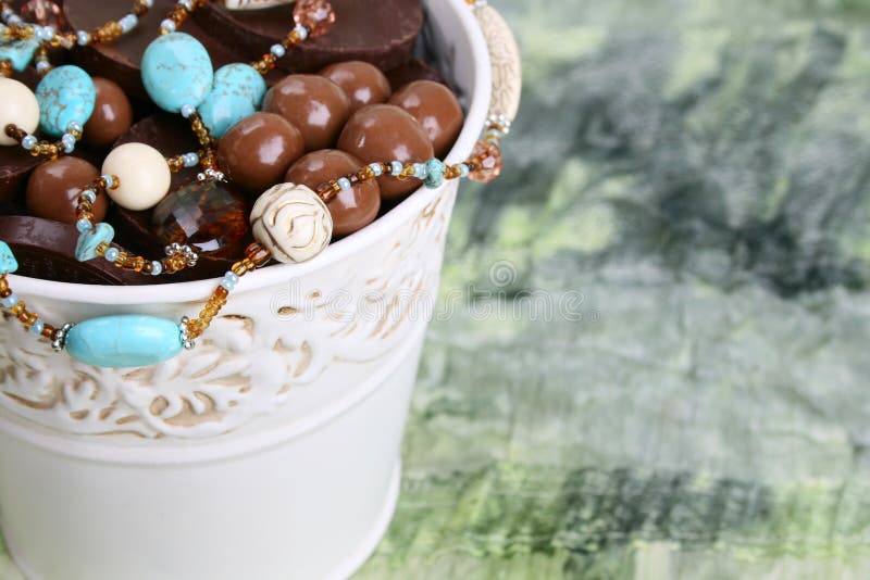 Chocolate bucket stock photo. Image of organza, confectionery - 18731166