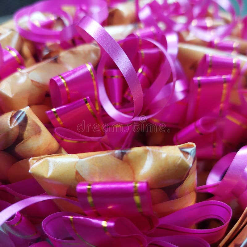 Chocolate Bucket with Ribbon Decoration for Gift Stock Photo - Image of ...