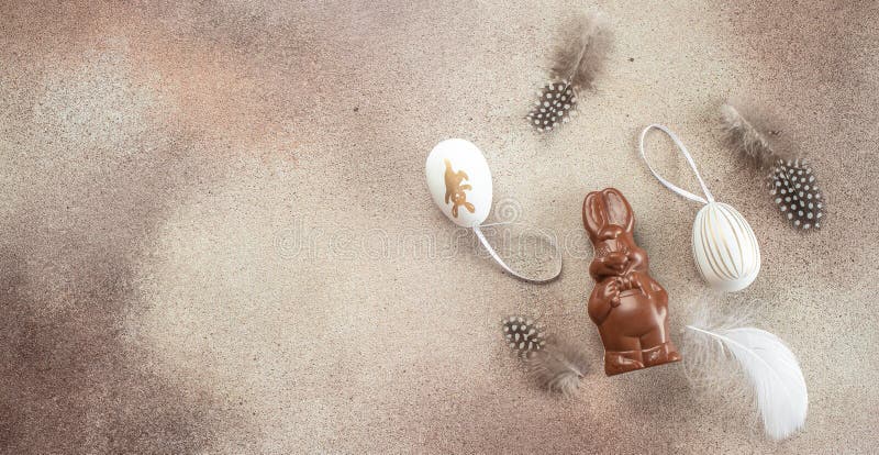 Chocolate Bunny and Easter Egg. Happy Easter Holiday Concept Stock ...