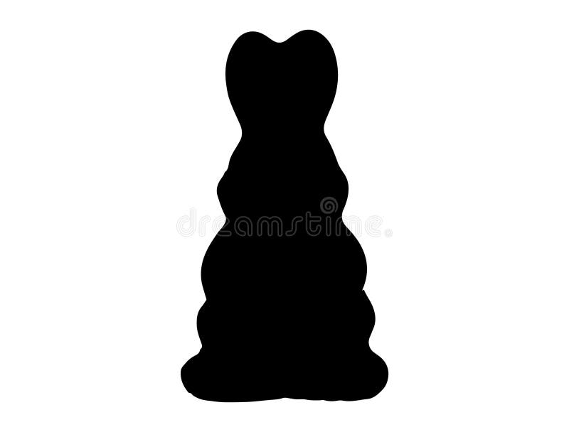 Chocolate Bunny Silhouette Vector Art White Background Stock Vector ...