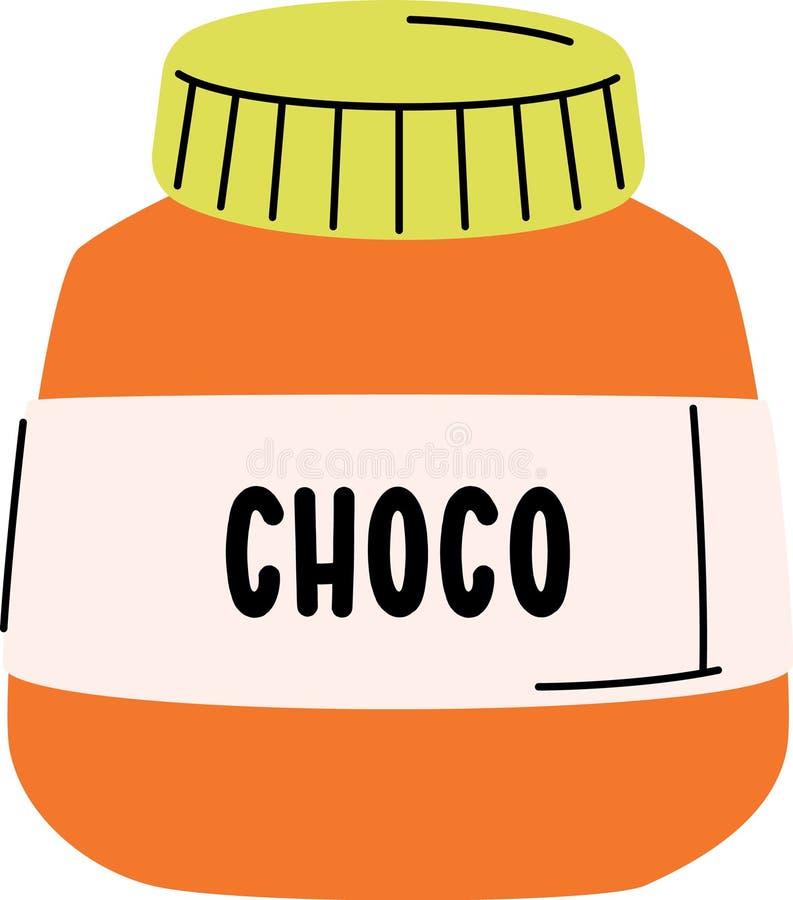 Chocolate Butter Jar with Lid Stock Vector - Illustration of vector ...