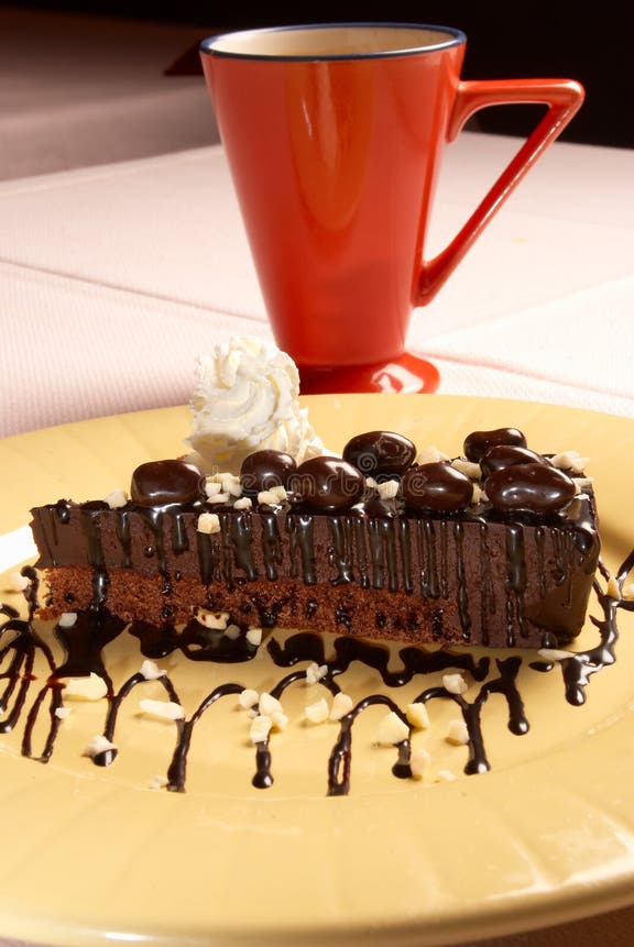 Chocolate cake stock image. Image of splinter, decorated - 14379355